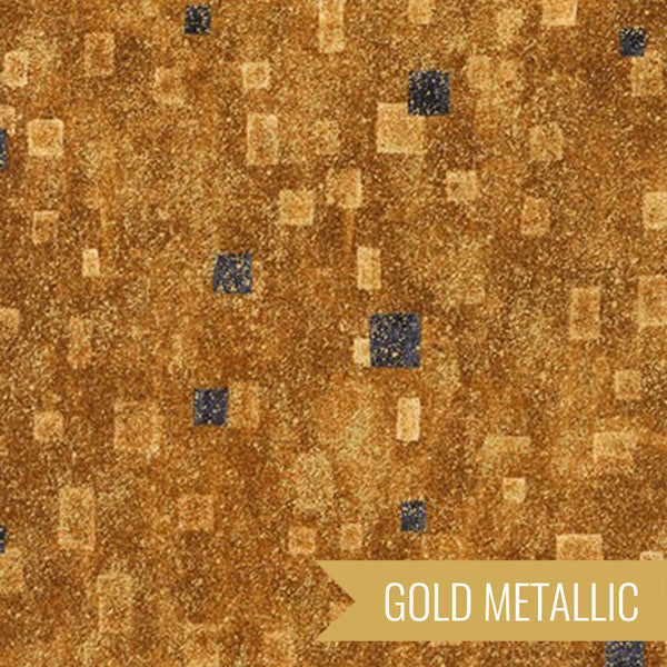 Gustav Klimt Squares in Gold Metallic 17181-133 from Robert Kaufman Fa ...