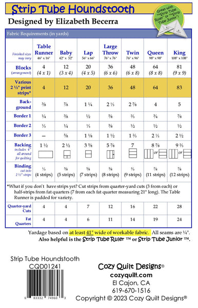 Strip Tube Houndstooth Quilt Pattern from Cozy Quilt Designs